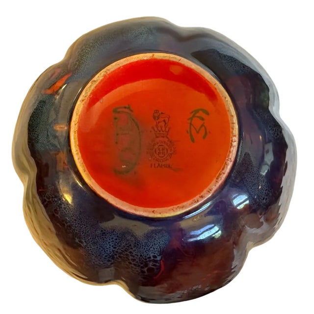 Antique Royal Doulton Sung Ware Flambe Flat Form Lobed Vase - Fred ...