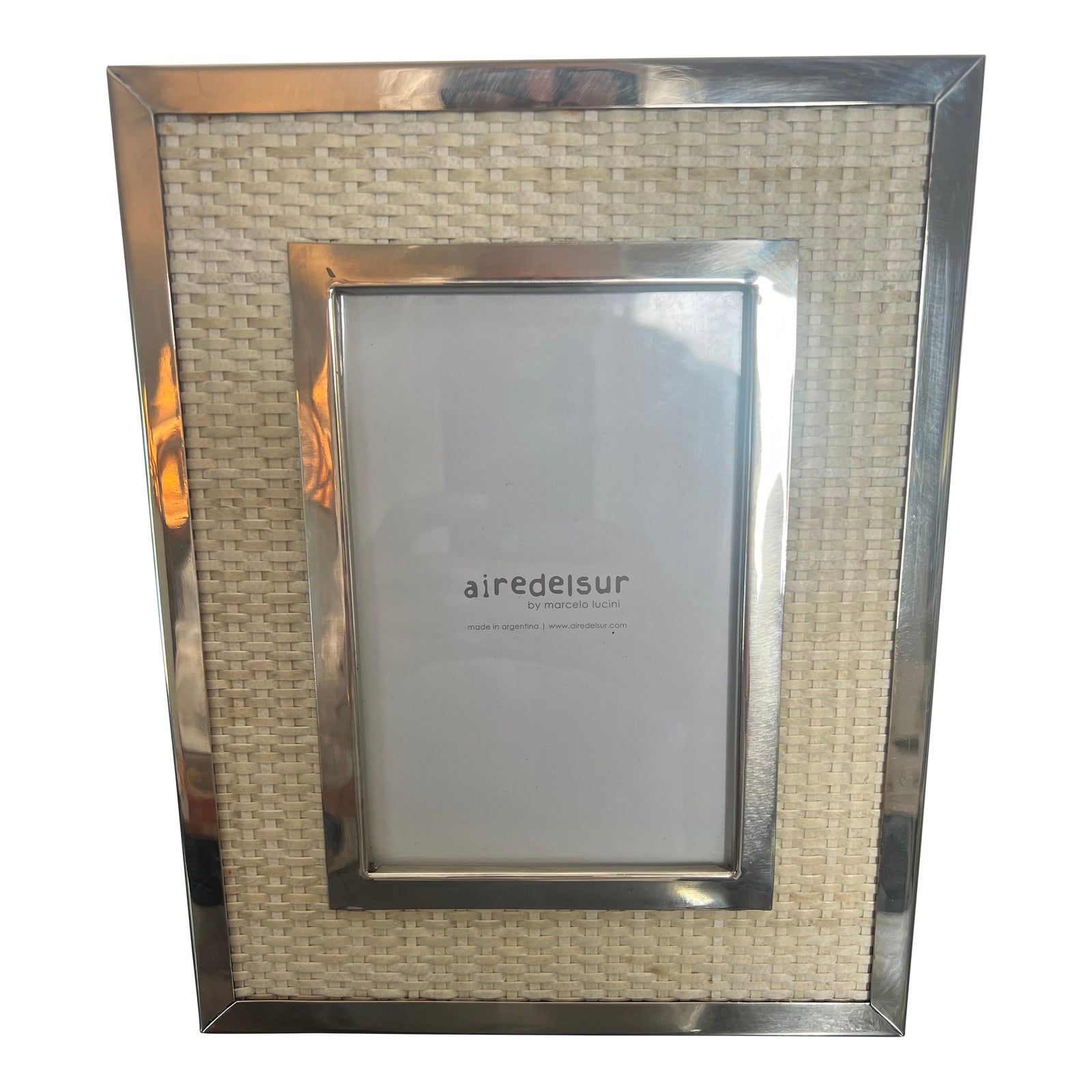 Airedelsur Alpaca Silver Small Trenza Photo Frame | Chairish