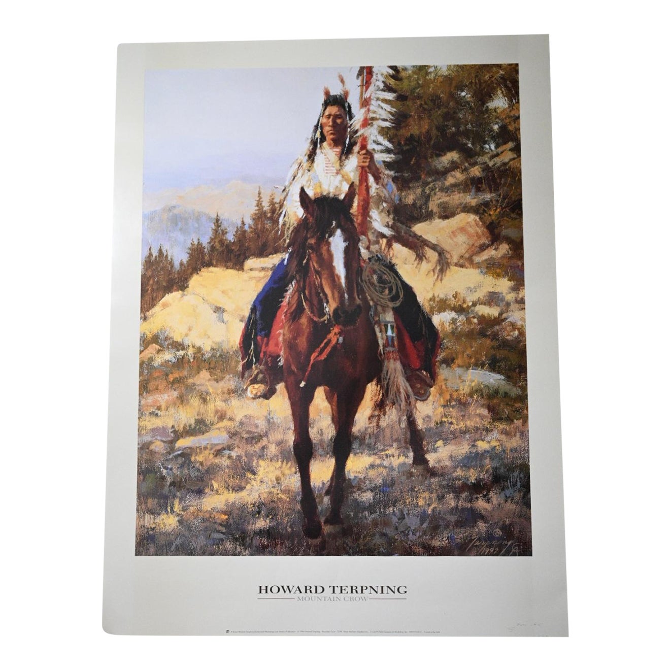 Howard Terpning “Mountain Crow” 1994 Vintage Poster | Chairish