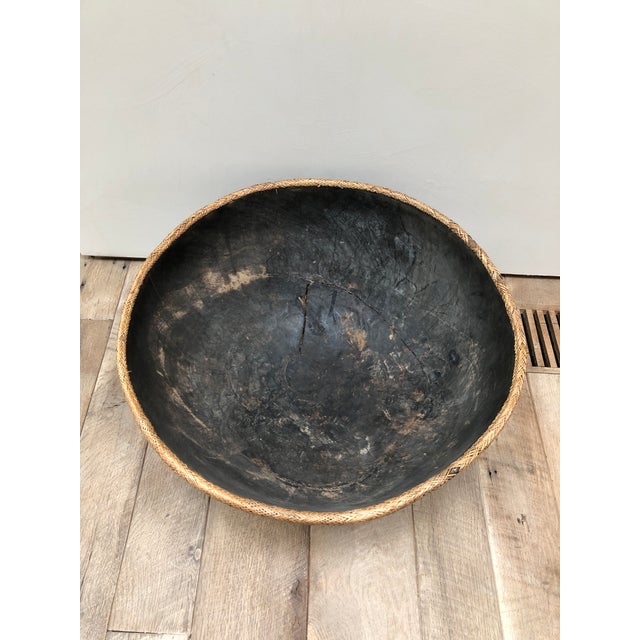 Mid 20th Century Oversized Vintage Wood Bowl Vessel | Chairish