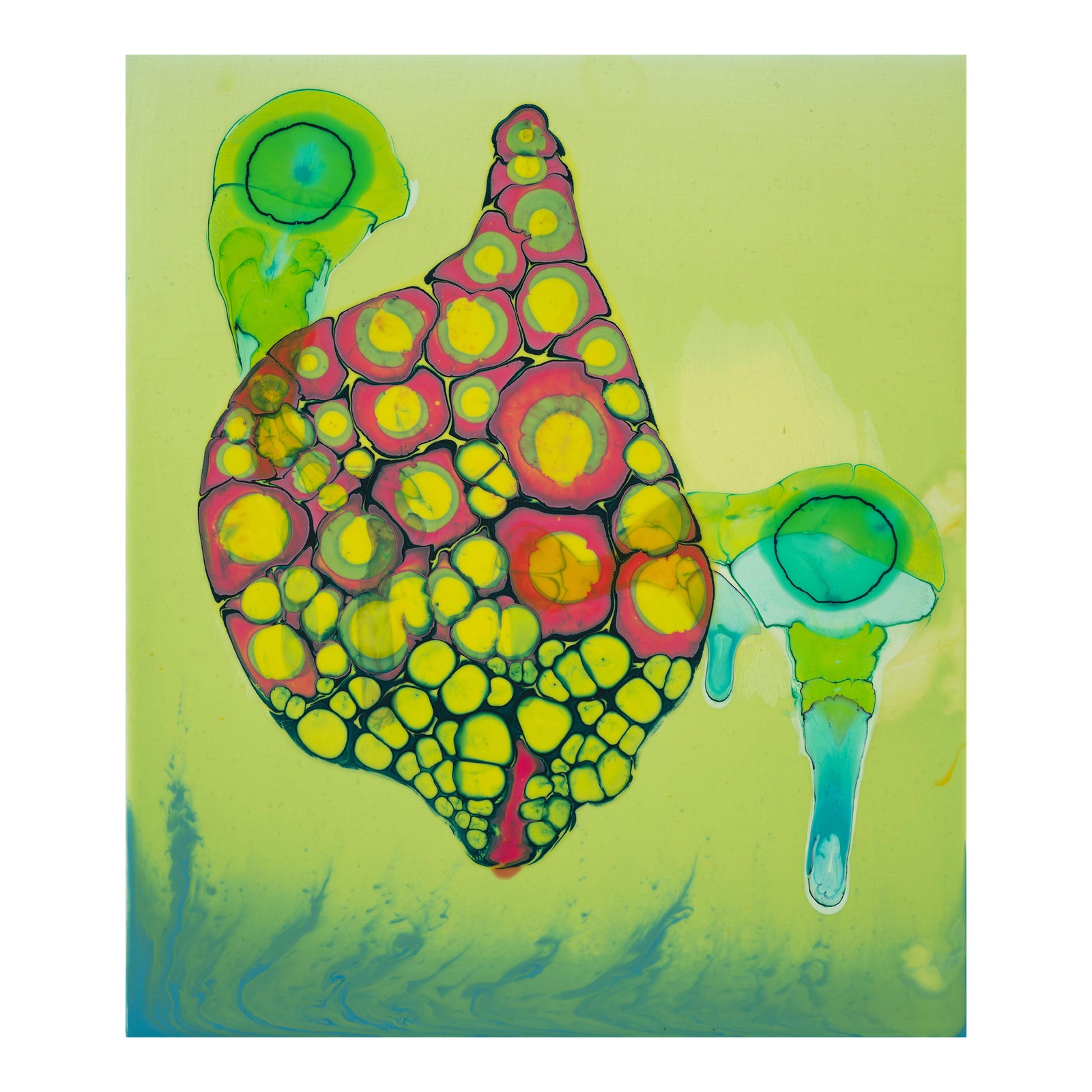 Bright Green Abstract Contemporary Organic Painting by Bruce Riley ...