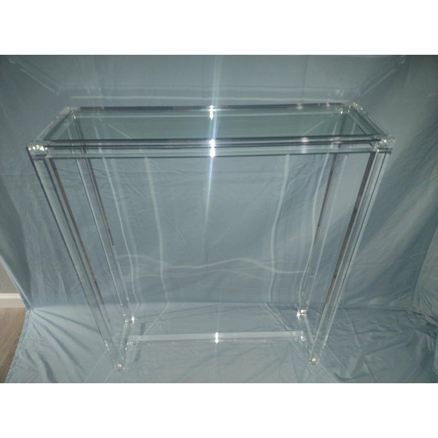 Interlude Ava Small Lucite With Glass Top Console Table | Chairish