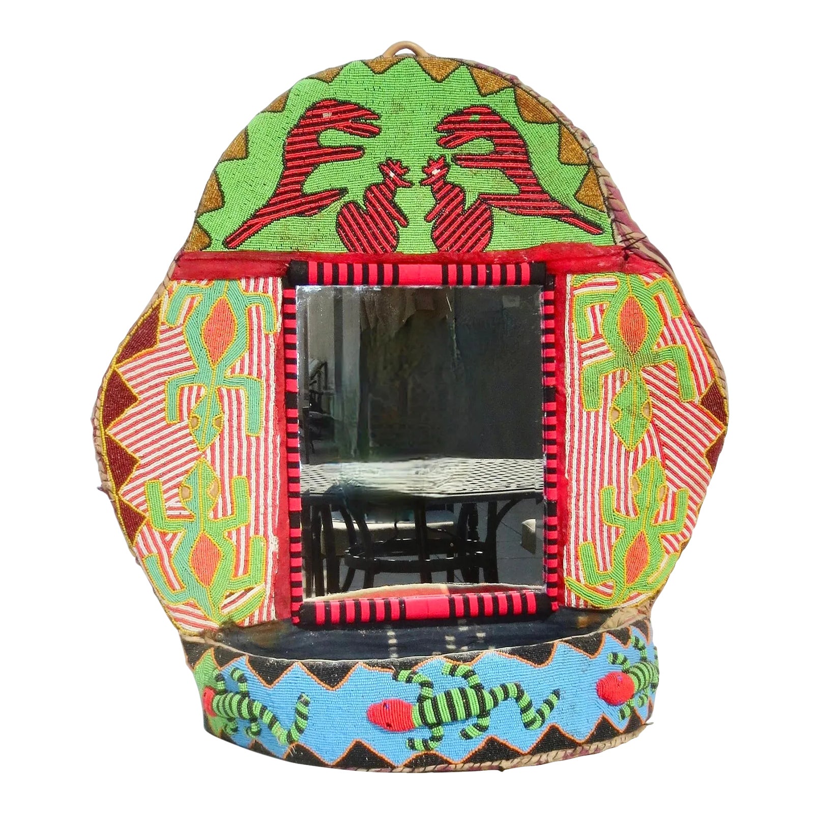 Yoruba Beaded Wall Altar/Shelf and Basket Circa 1990s | Chairish