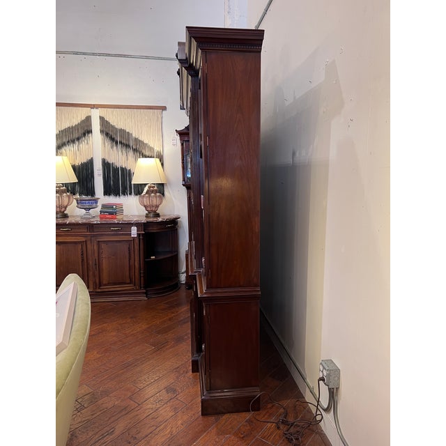 Baker Furniture George III Style Two Piece Breakfront Bookcase | Chairish