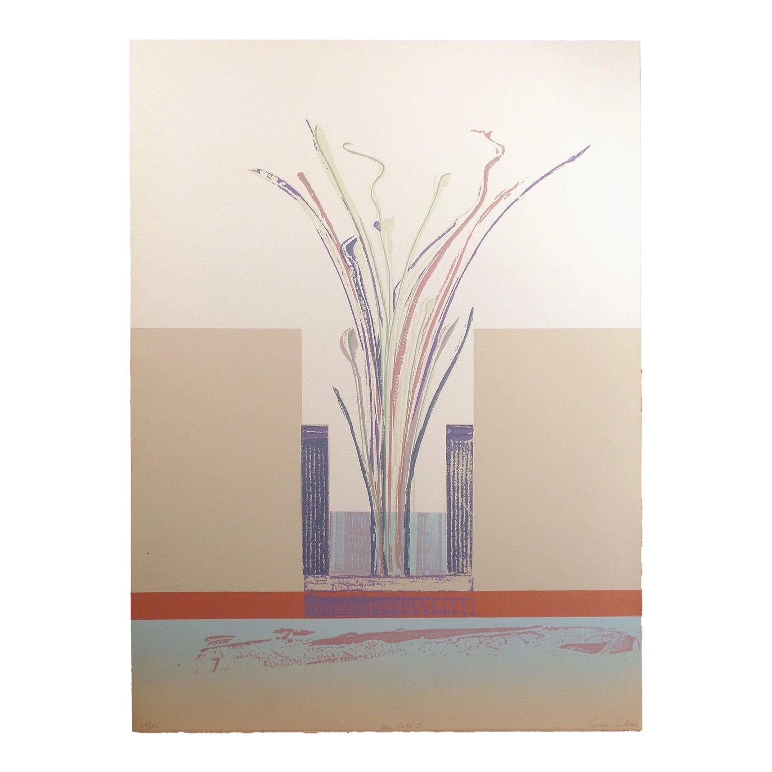 Enrico Embroli "Sea Oats I" Hand Signed Serigraph Fine Art Print | Chairish