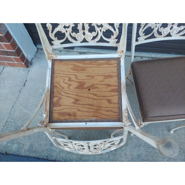 1970s Vintage 7 Piece Cast Aluminum Patio Dining Set | Chairish