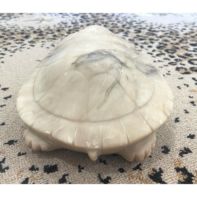 Vintage Marble Alabaster Carved Turtle | Chairish