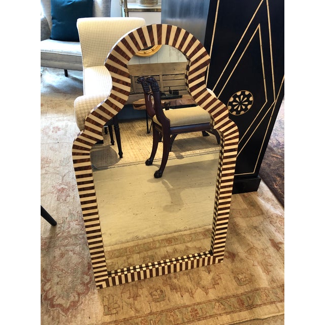 Inlay Bone and Rosewood Veneer Mirror | Chairish