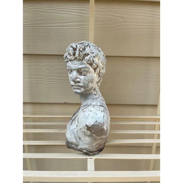 Vintage David Cast Concrete Statuary Bust | Chairish