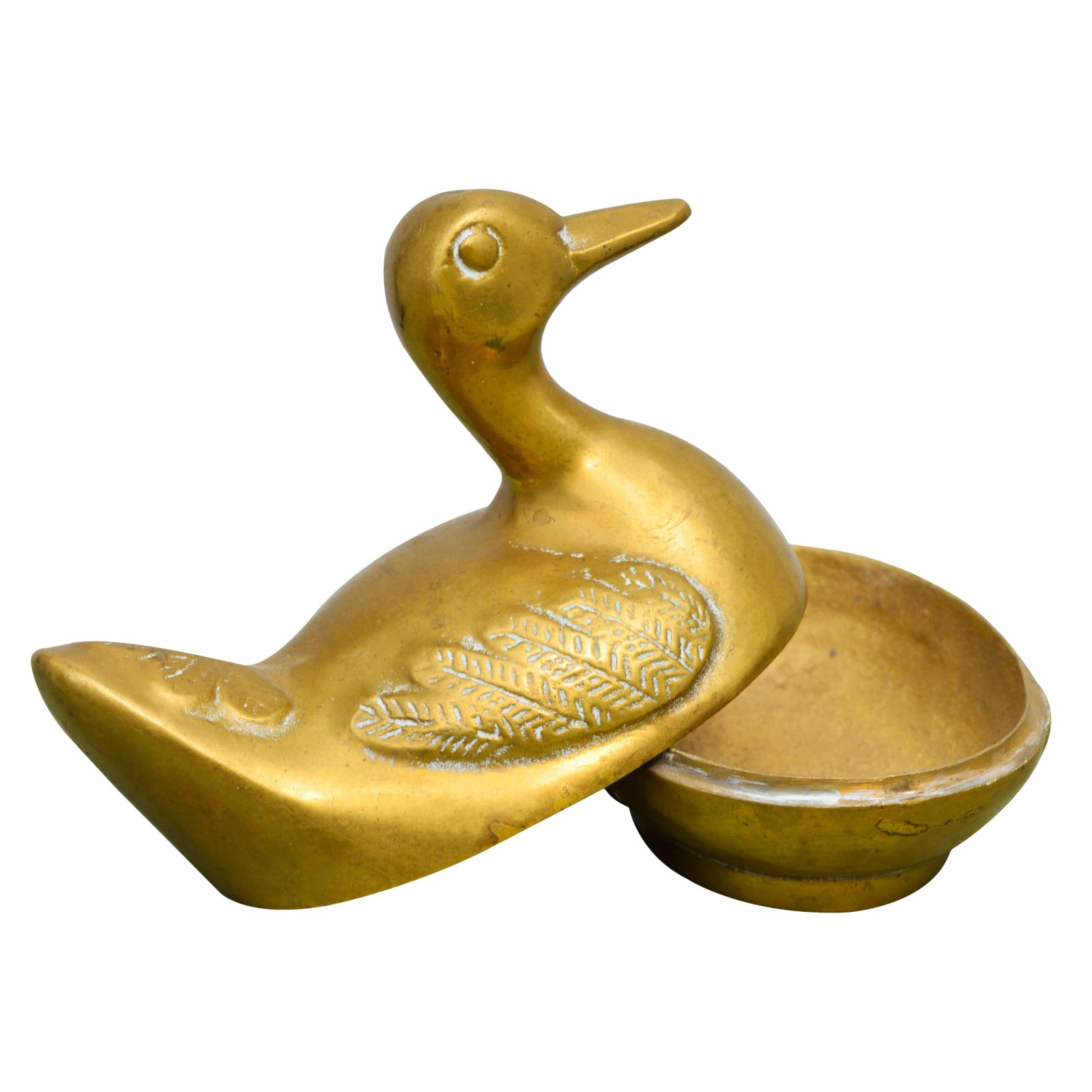 Mid 20th Century Moroccan Brass Duck Dish | Chairish