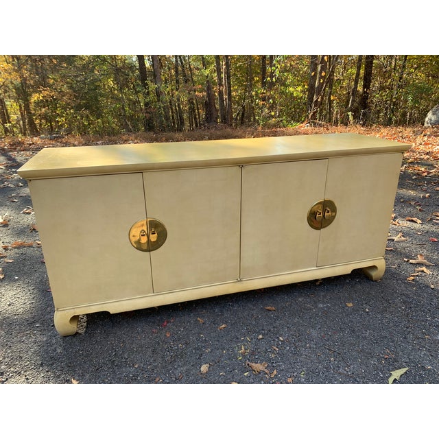 1980s Drexel Heritage Textured Gesso Finish Sideboard | Chairish