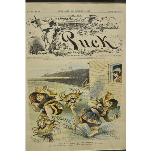 Puck Magazine Political Illustration Cartoon Lithograph Framed Art ...