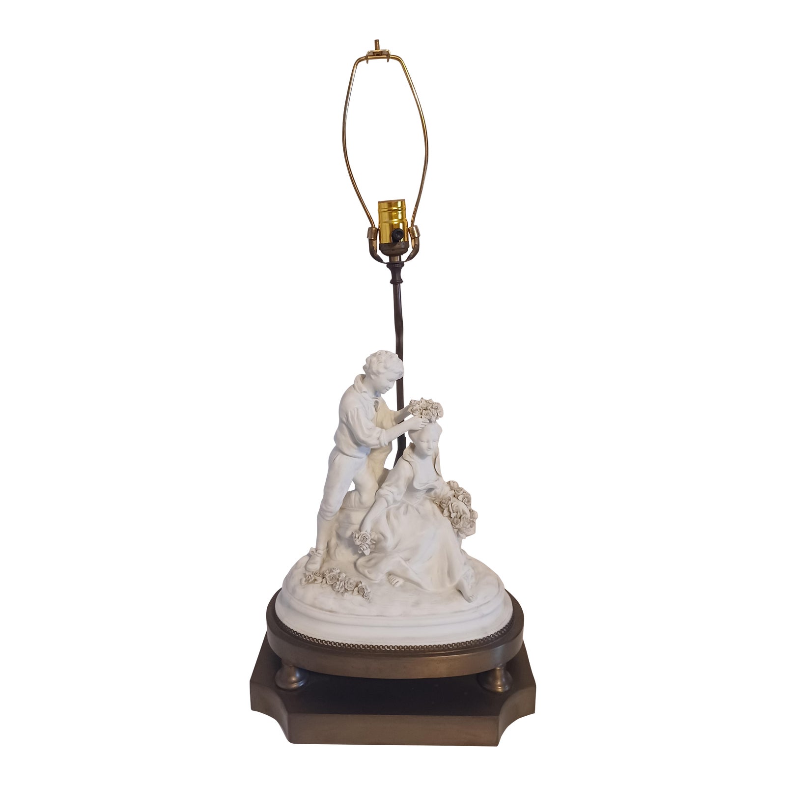 Early 20th Century French Parian Group Sculpture Lamp "The Coronation ...