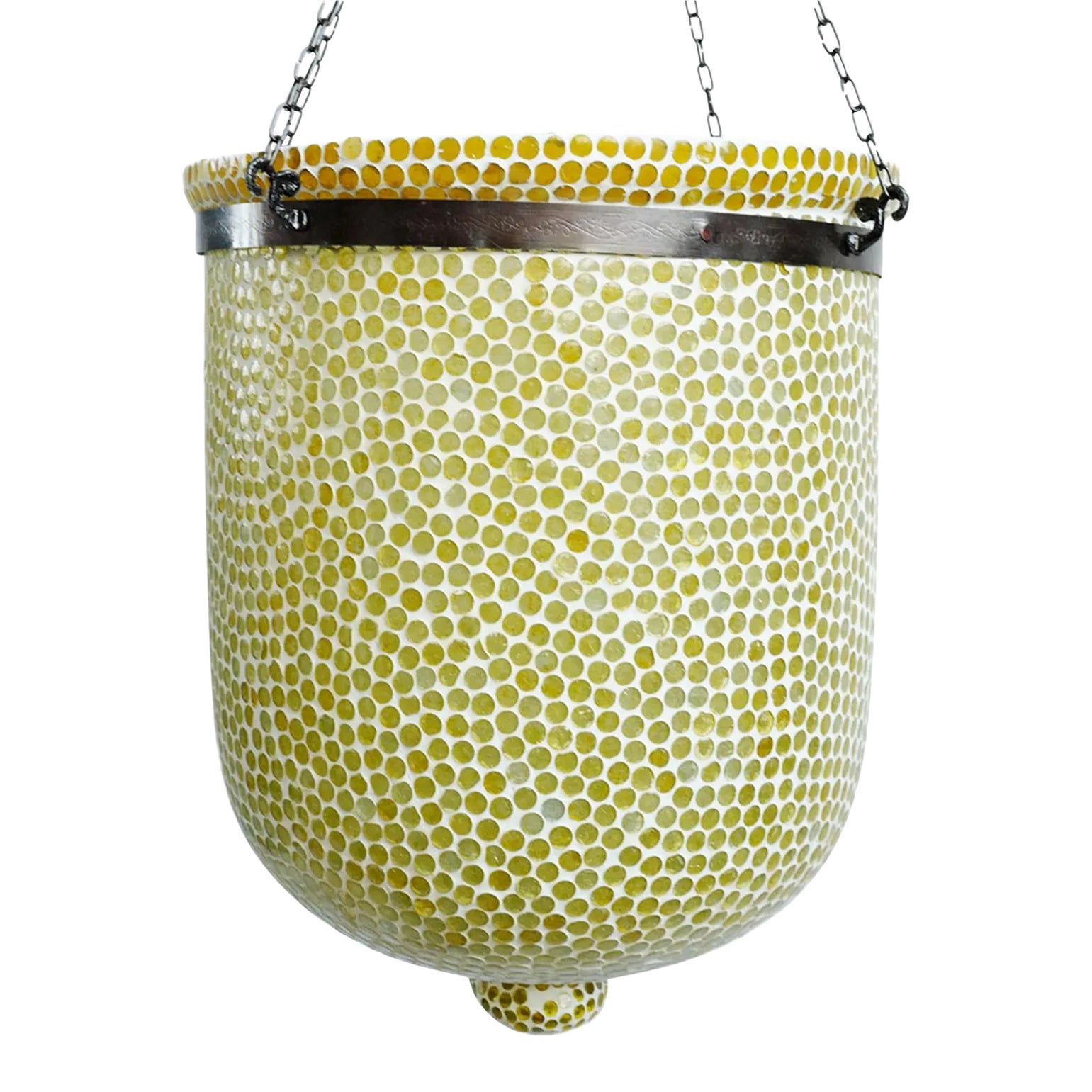 Yellow Mosaic Bucket Pendant Light, Large | Chairish