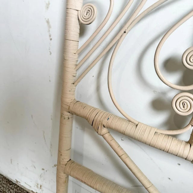 Boho Chic Rattan Rapped Heart King Headboard | Chairish