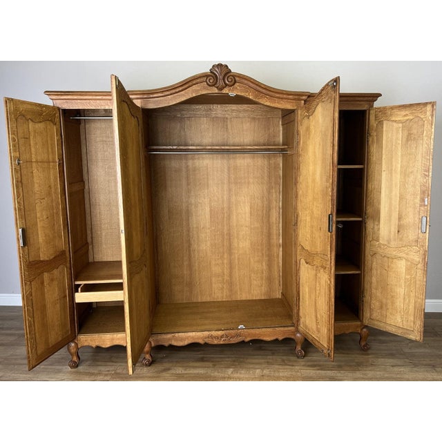 Vintage French Louis XVI Style Wardrobe in Oak | Chairish