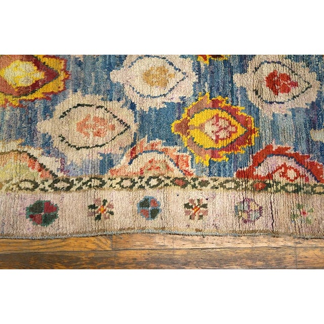 1920s Traditional Orange and Blue Cotton Rug - 4'2"x6'9" | Chairish