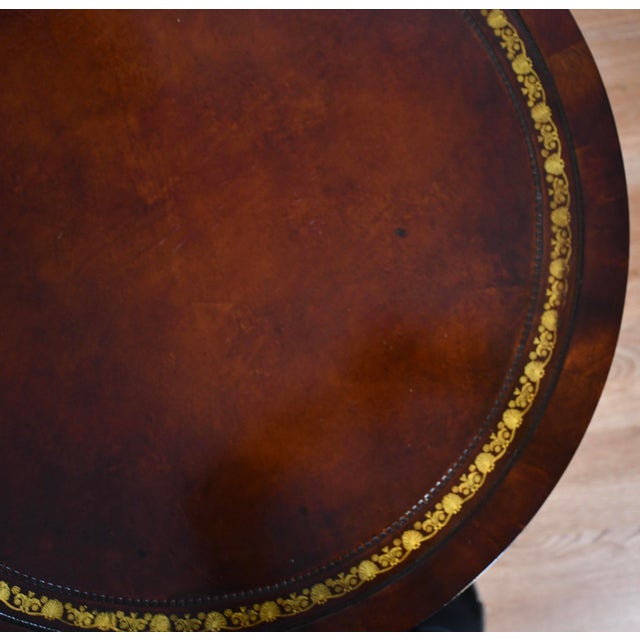 1930 Weiman English Regency Mahogany & Leather Top Side Table / End ...