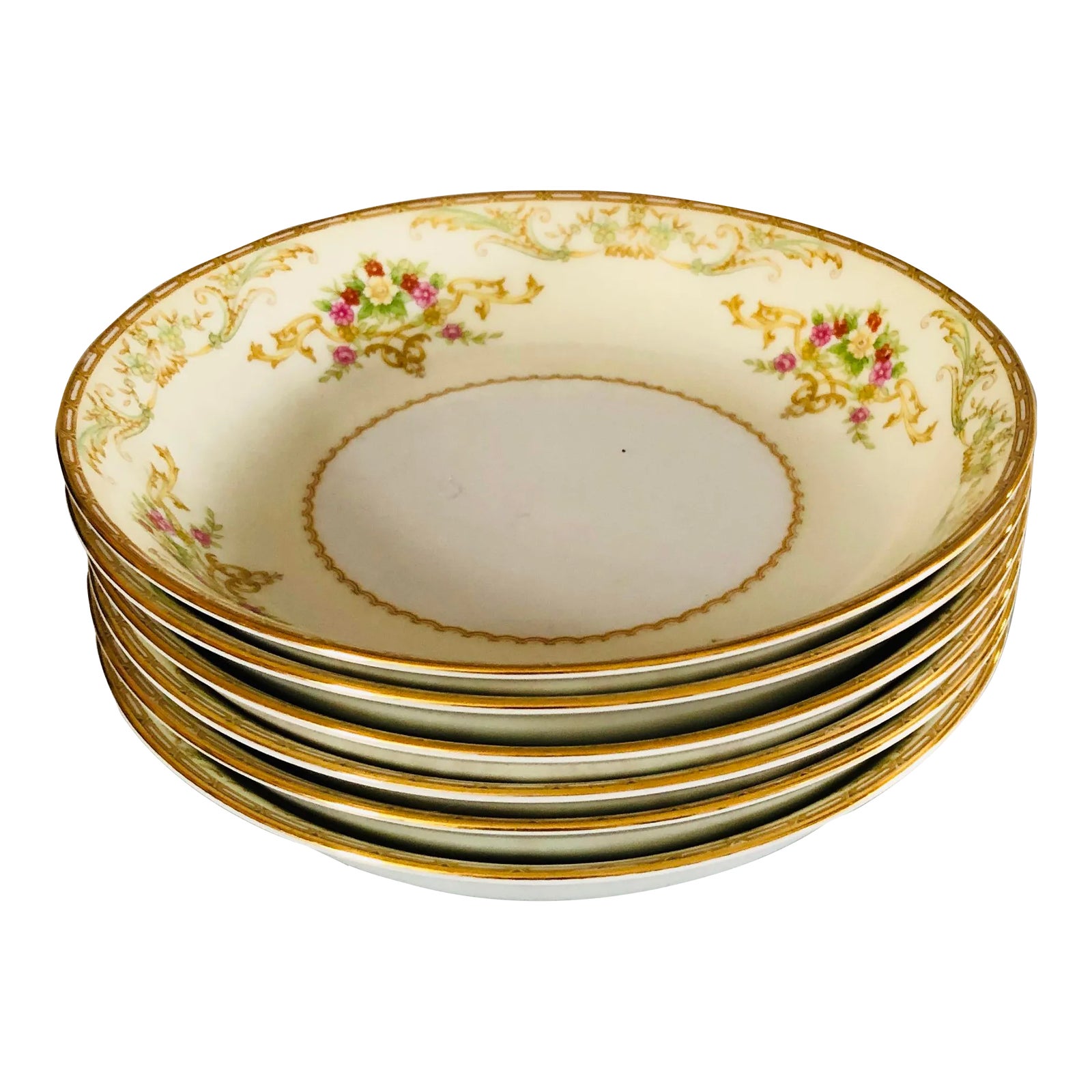 Vintage Noritake "M" Japan Soup Bowls S/6 | Chairish