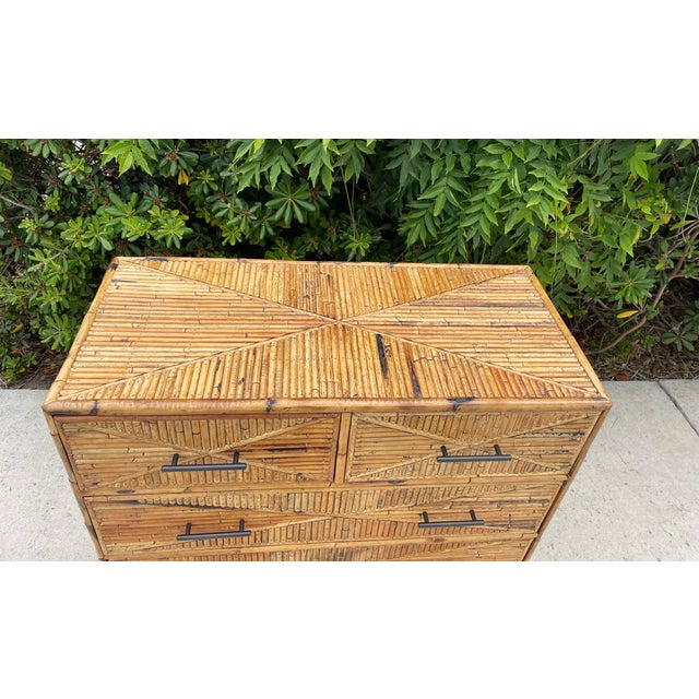 Vintage Stacked Rattan Dresser | Chairish