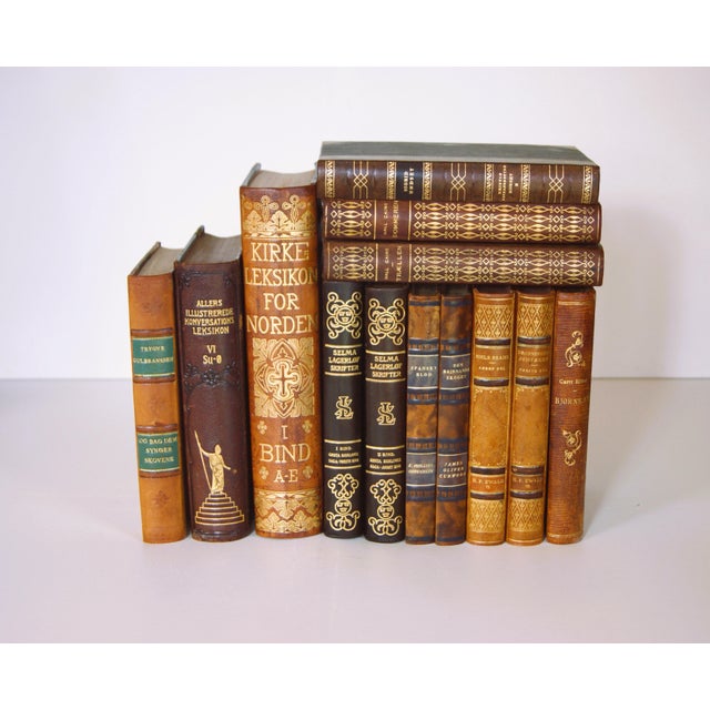 Set of 90 Antique Leather Books From Early 1900 With Decorative Gilding ...