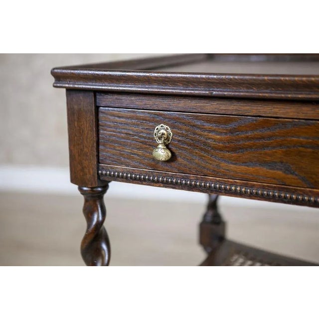 Oak Side Table From the 1930s in Dark Brown | Chairish
