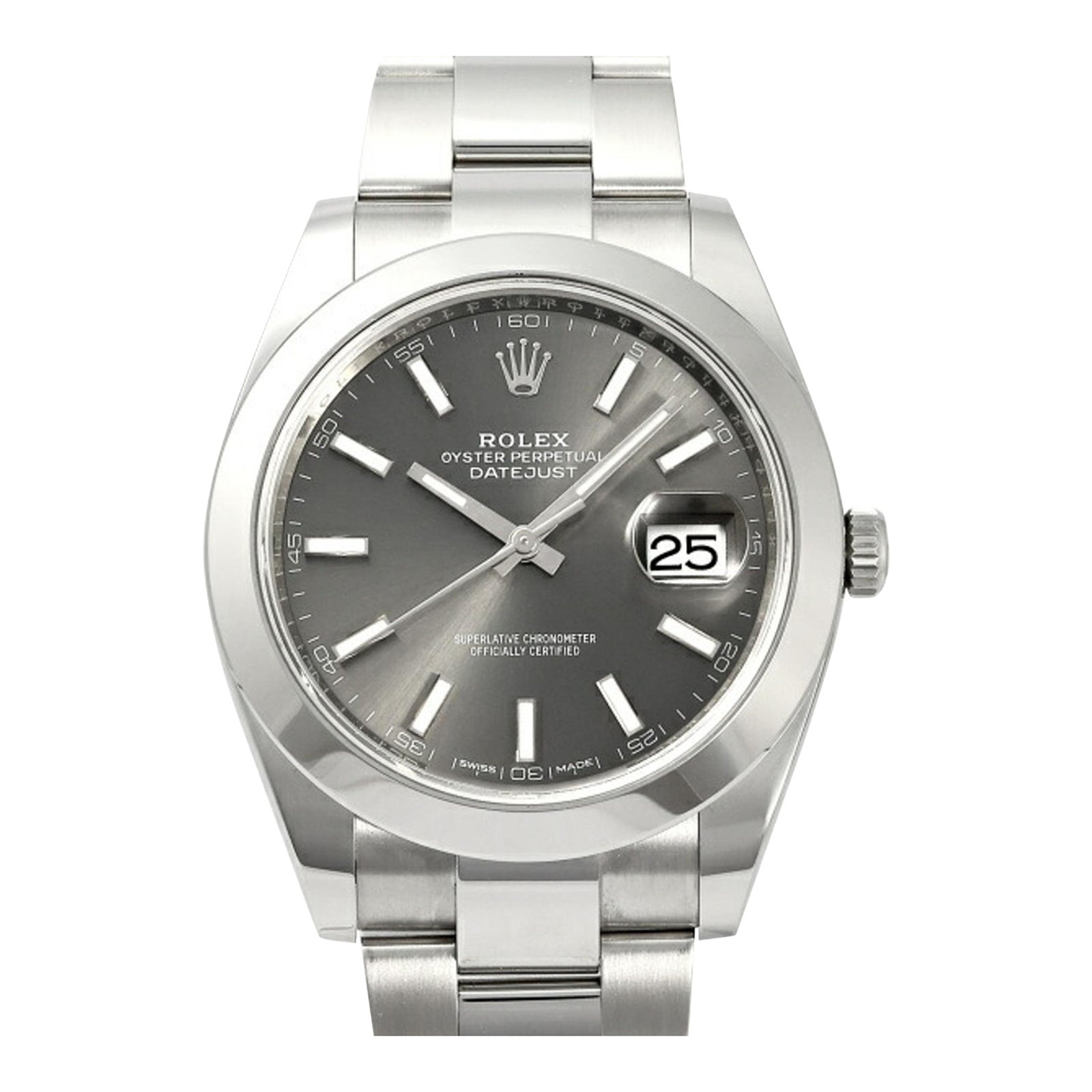 Rolex Datejust 41 126300 Slate/Bar Dial Watch Men's | Chairish