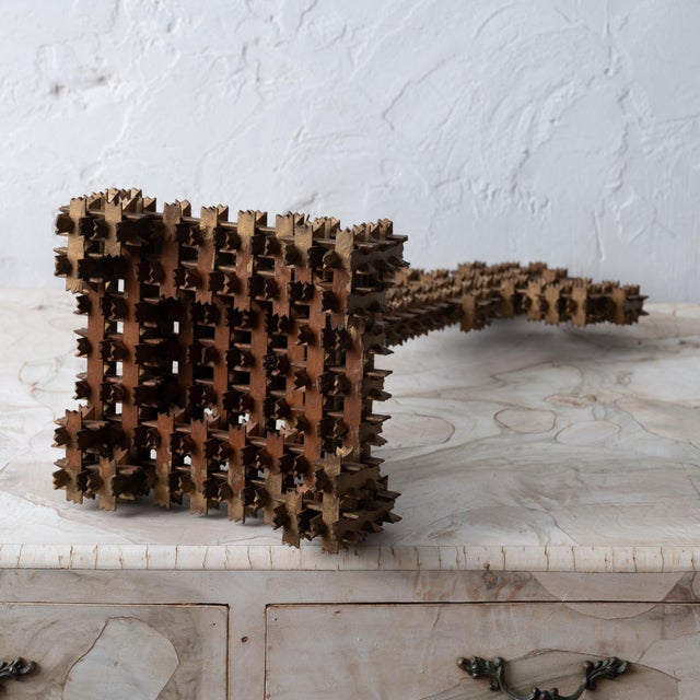 Tramp Art Crown of Thorns Standing Cross | Chairish