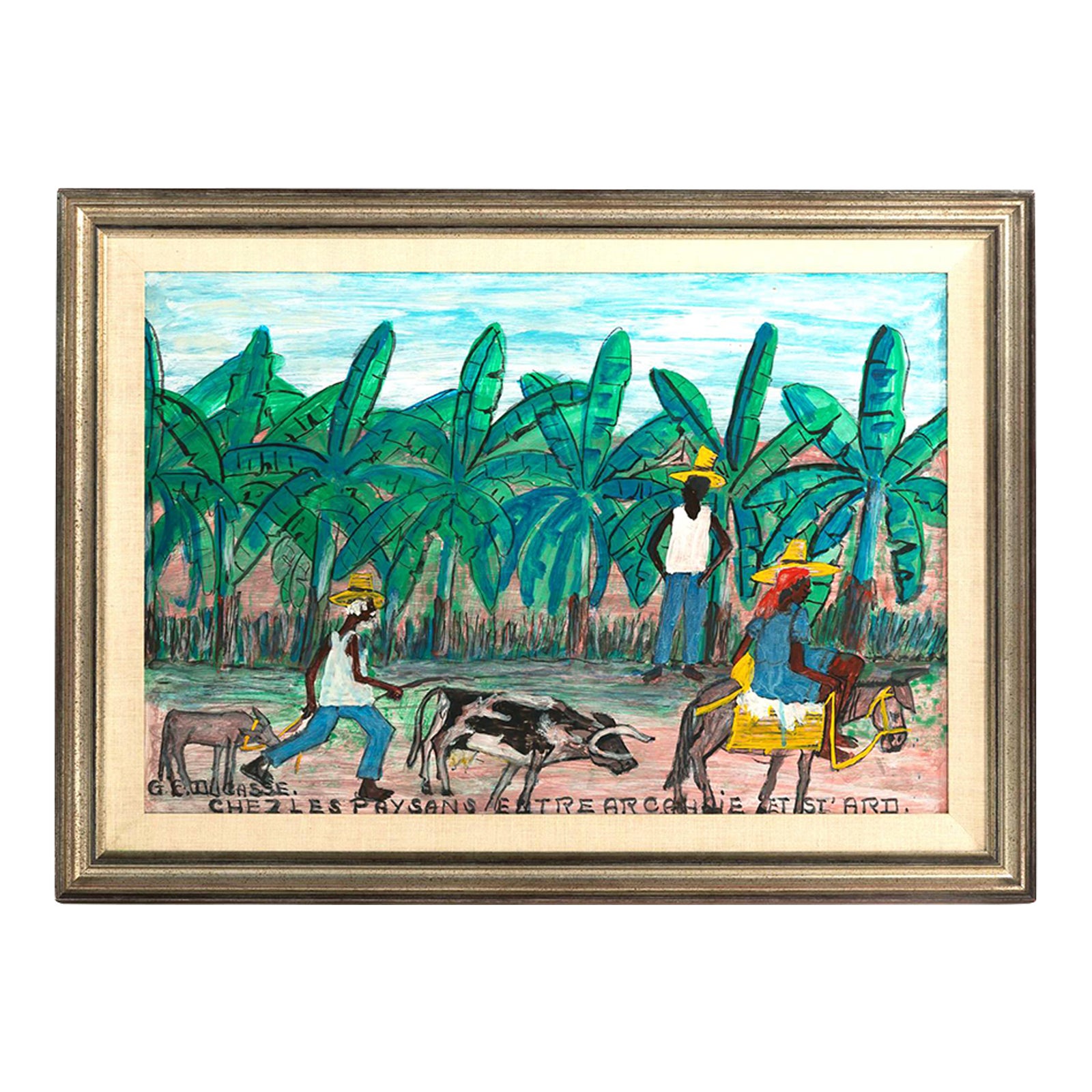 Mid 20th Century Original Signed Haitian Artist Gervais Emmanuel ...
