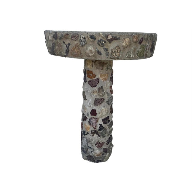 Vintage Pebble Bird Bath | Chairish