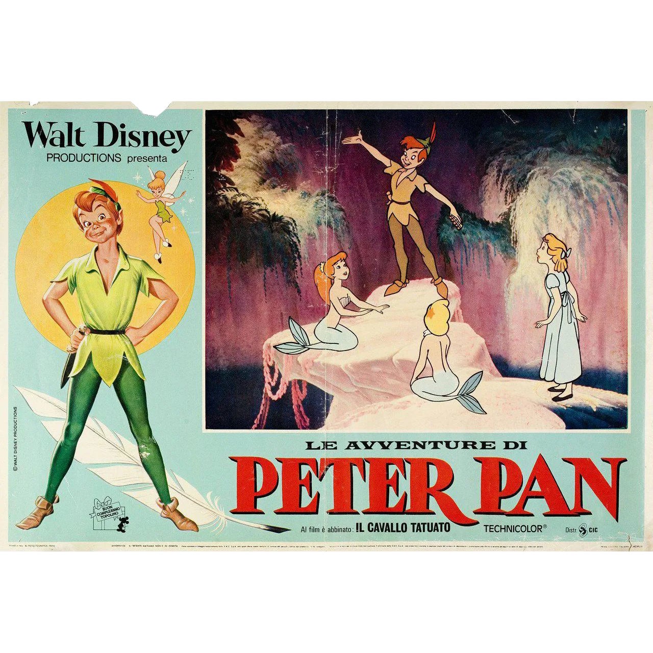 Peter Pan R1960s Italian Fotobusta Film Poster | Chairish