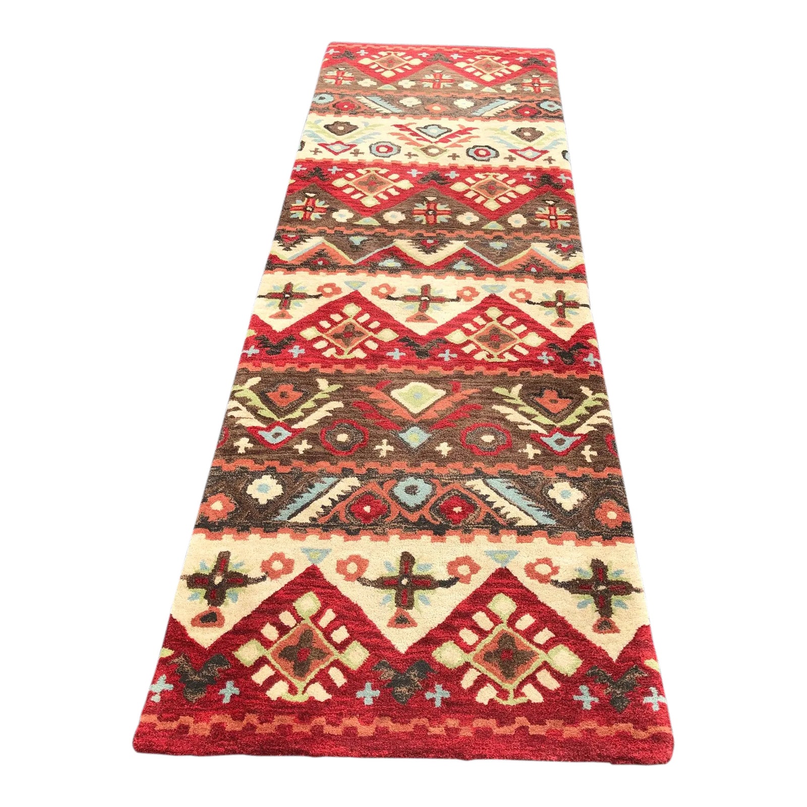 Aztec "Dream" Inspired Runner Rug - 2′8″ × 7′2″ | Chairish
