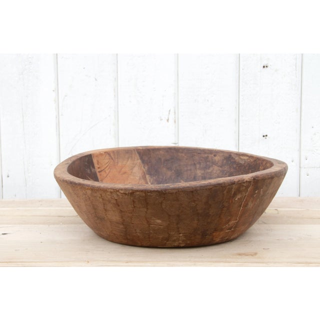 Antique Brown Teak French Bowl | Chairish