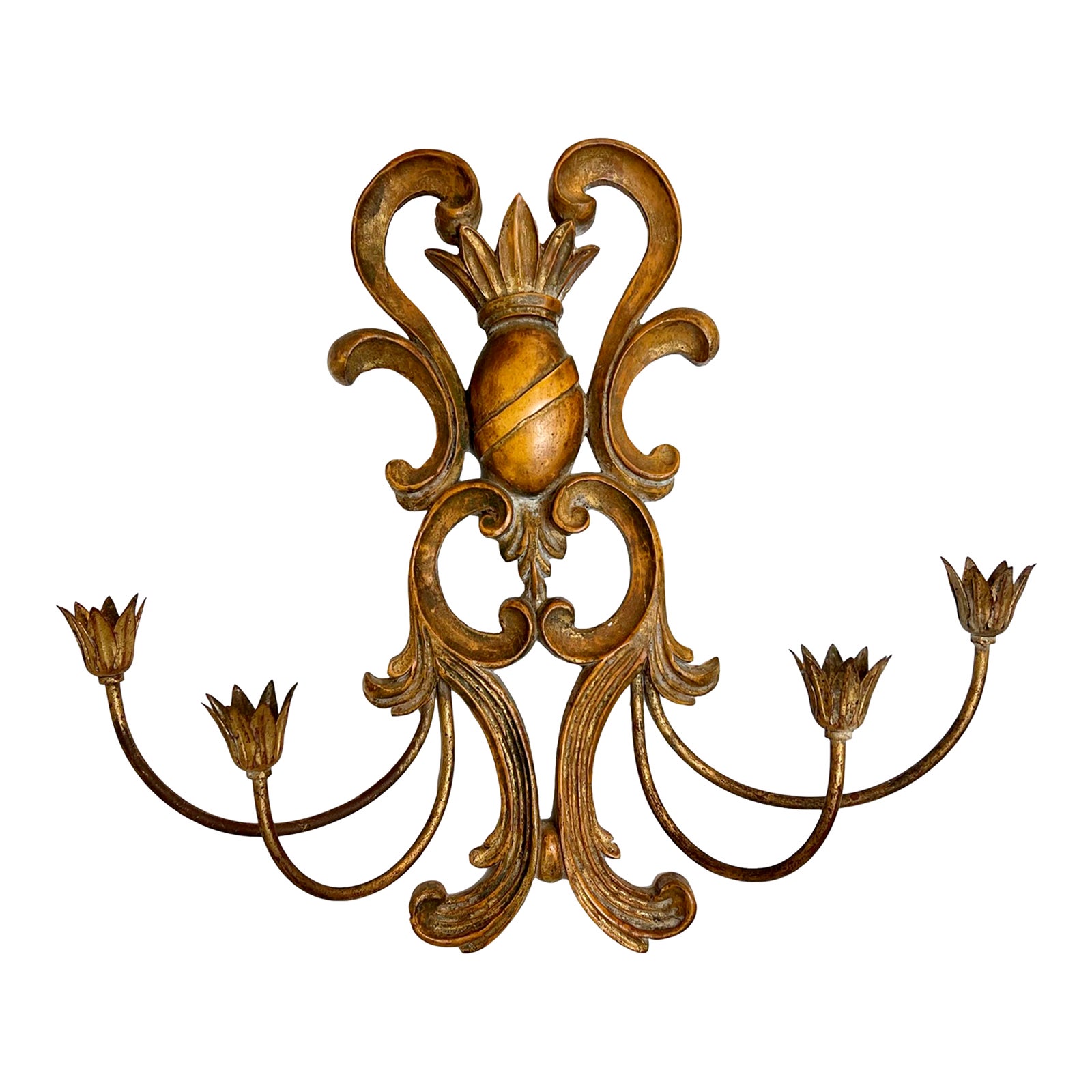 Vintage Palladio Hand Carved Wall Candelabra-Italy | Chairish