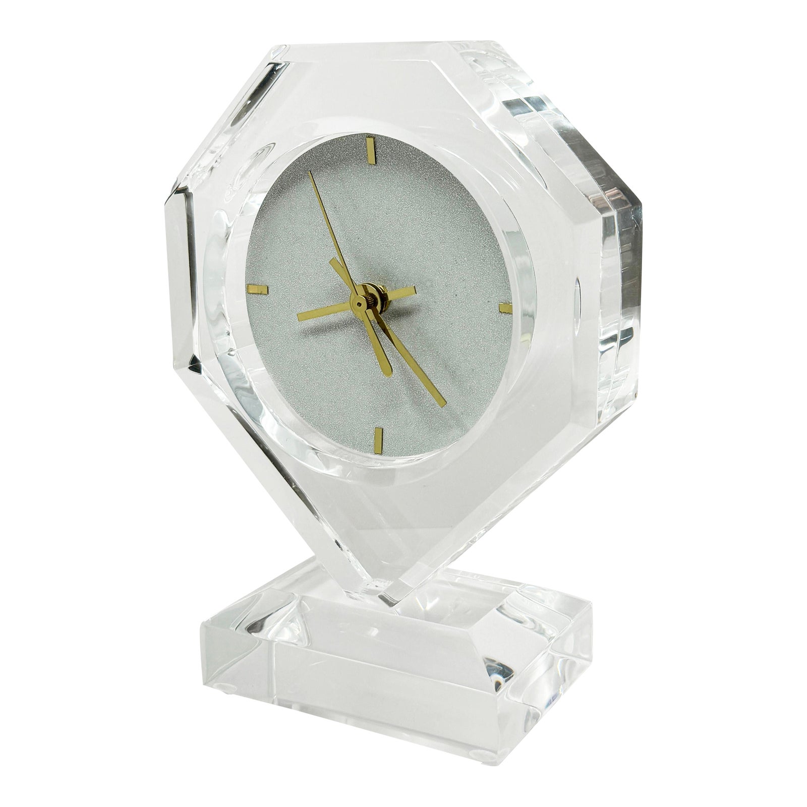 1980s Lucite Mantel Clock | Chairish