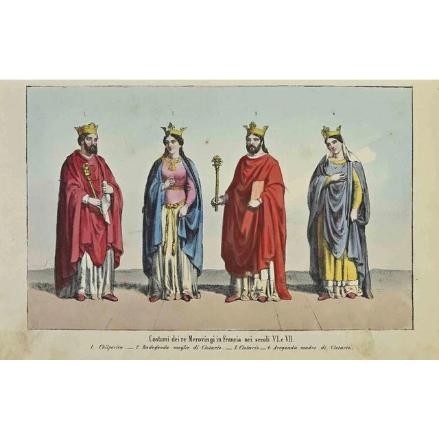Auguste Wahlen, Customs of the Merovingian Kings, Lithograph, 1844 ...