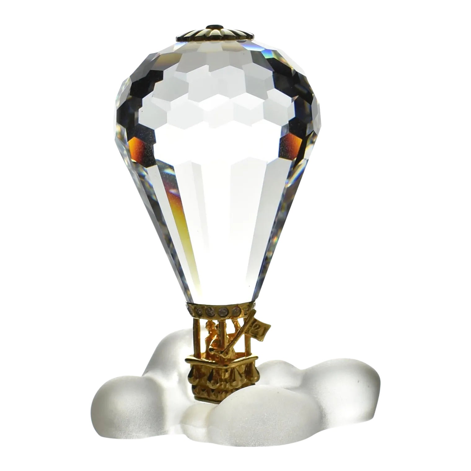 Late 20th Century Swarovski Crystal Hot Air Balloon Figurine Retired ...