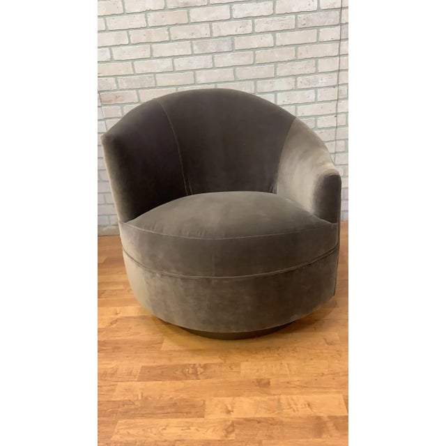 Post Modern Asymmetrical Barrel Back Swivel Chairs Newly Reupholstered ...