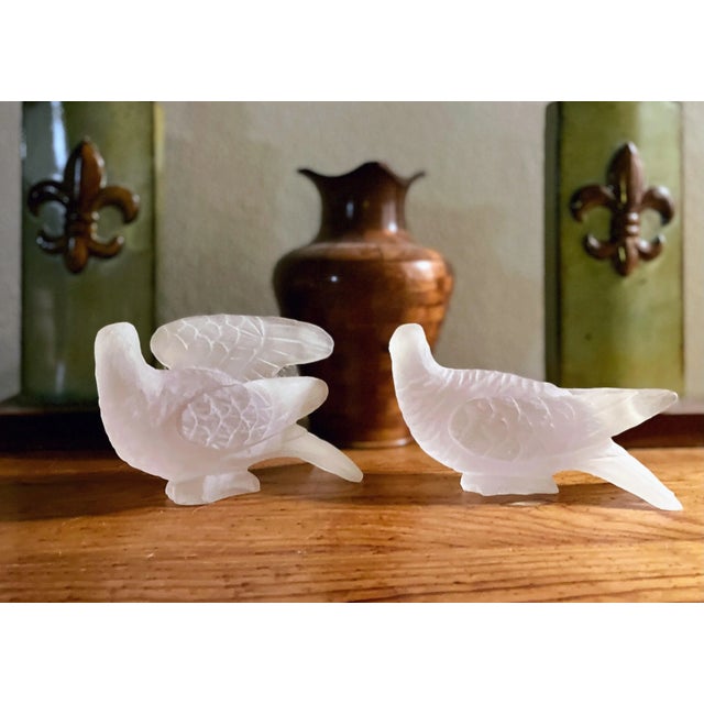 Mid-Century Dorothy Thorpe Frosted Resin Lucite Dove Figurines - a Pair ...
