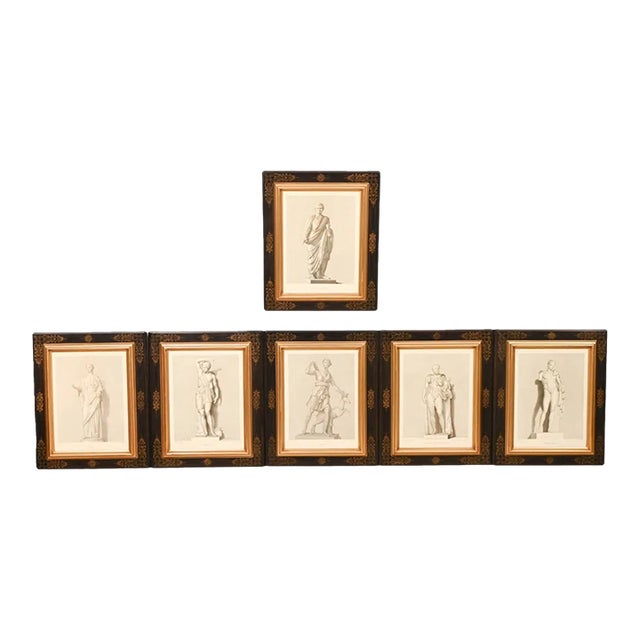 Set of 6 Neoclassical Greco-Roman Engravings in Hand-Painted Custom ...