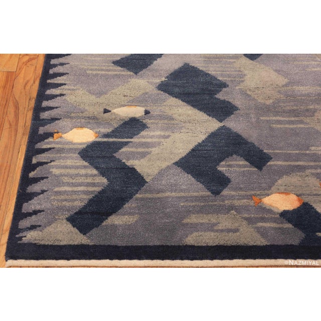 Fish Design Swedish Inspired Rug | Chairish