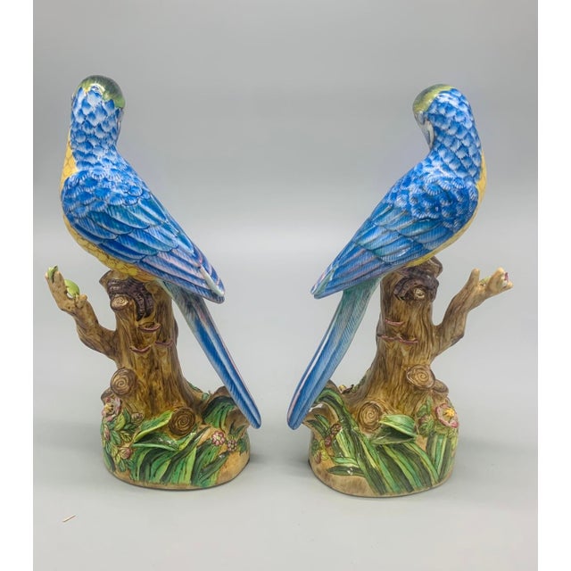 1960s Pair of Vintage Porcelain Hand Painted Parrots Andrea by Sadek ...