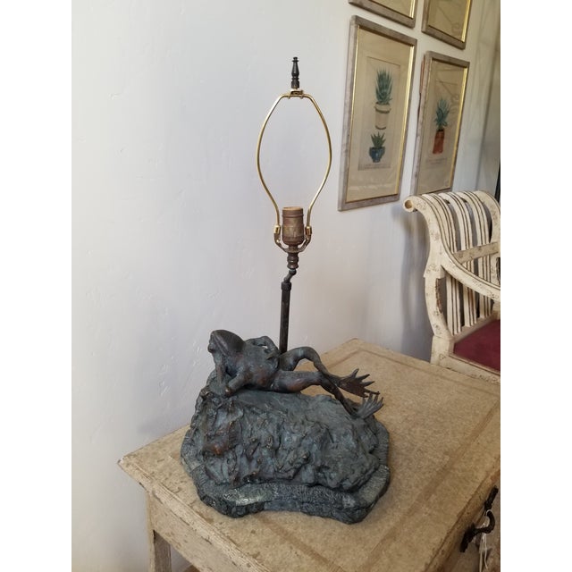 Vintage Bronze Frog Lamp | Chairish