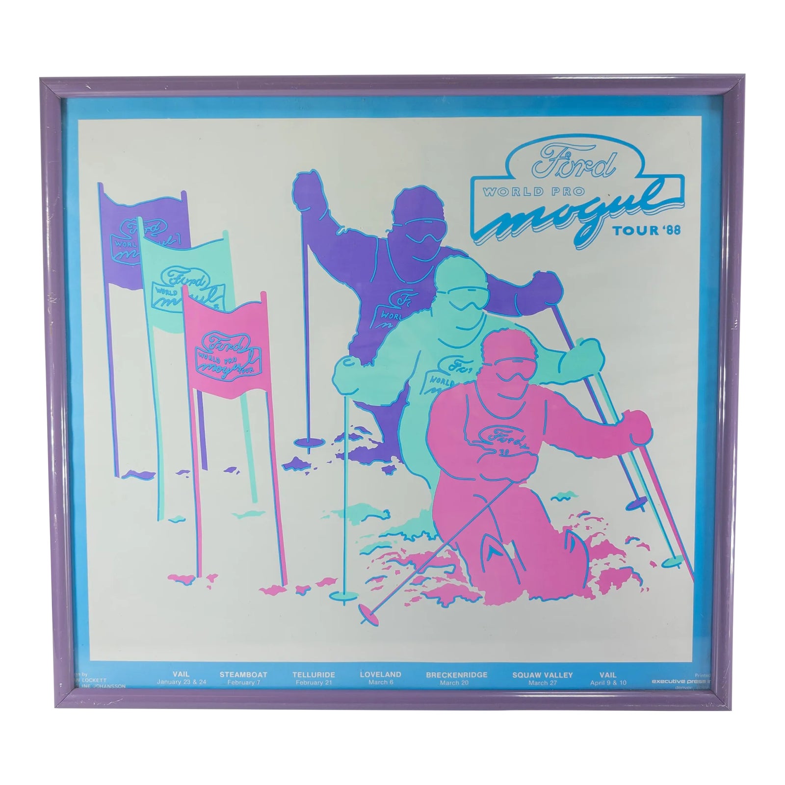 1980s' Decorative Pop Art Ford Advertising Poster World Tour Mogul ...