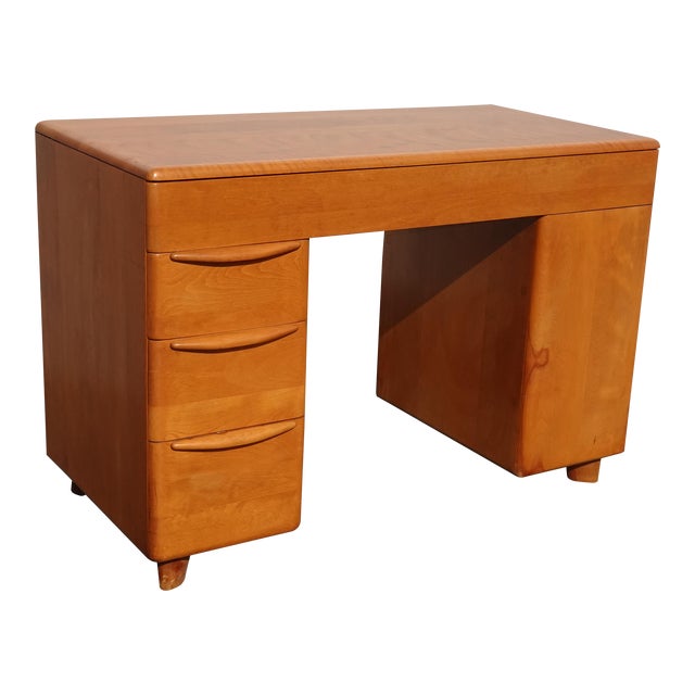 Vintage Heywood Wakefield Style Mid Century Modern Maple Desk With ...