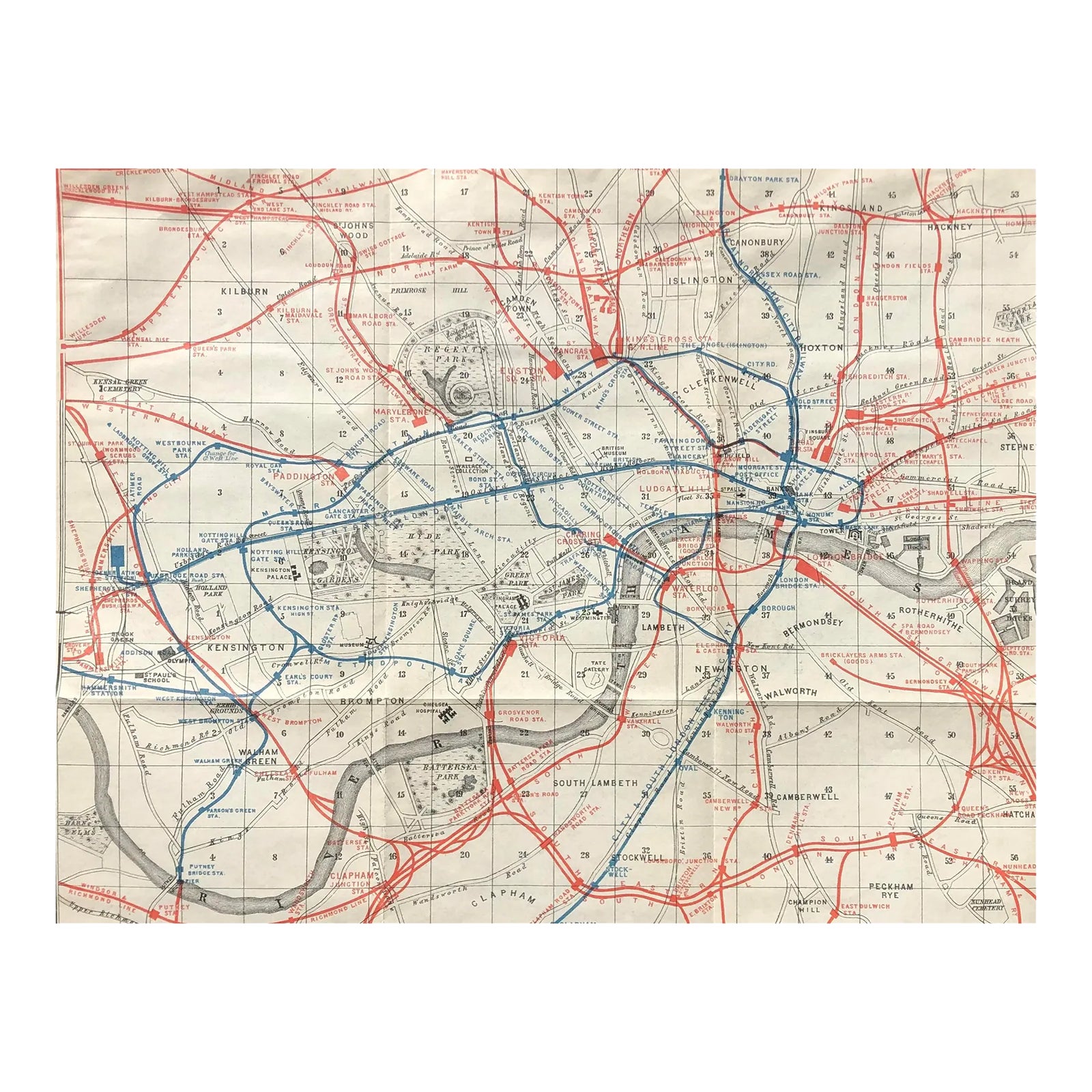 1910 London Transit Map | Chairish