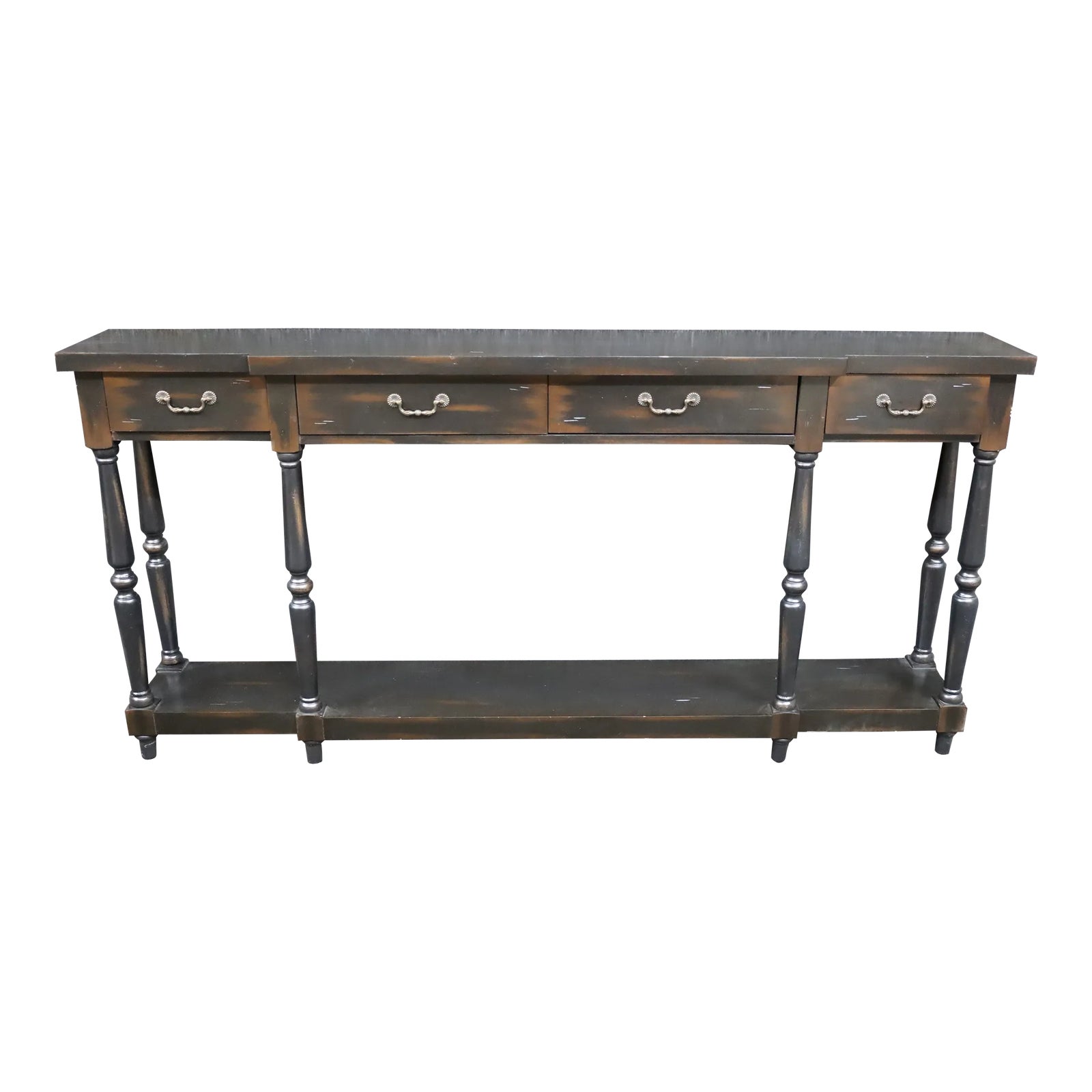 Country French Distressed Console | Chairish