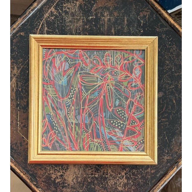 Modern Boho “Spicy Spring” Mixed Media, Framed | Chairish