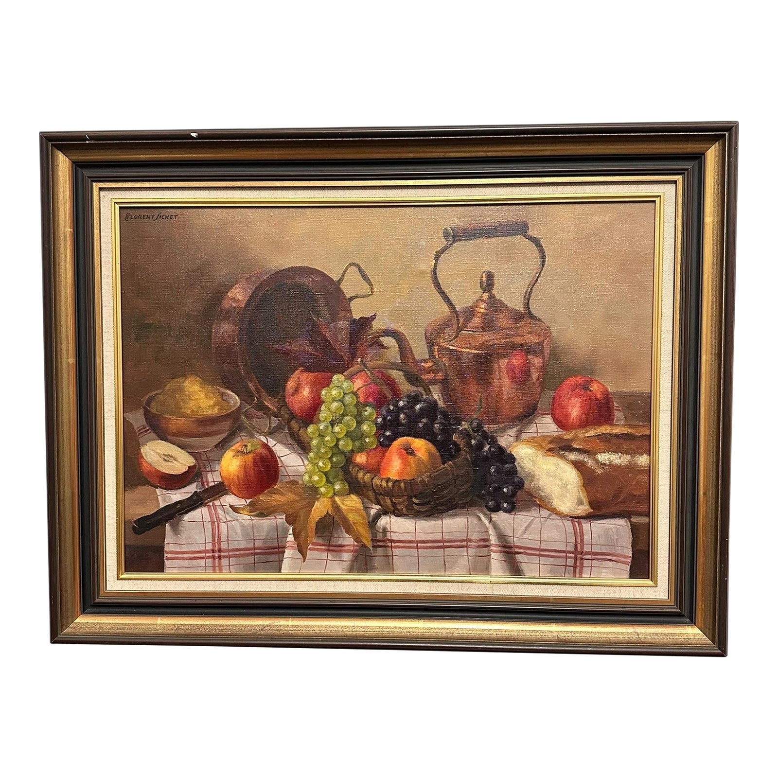 Authentic Florent Sichet Signed Still Life French Oil Painting in ...