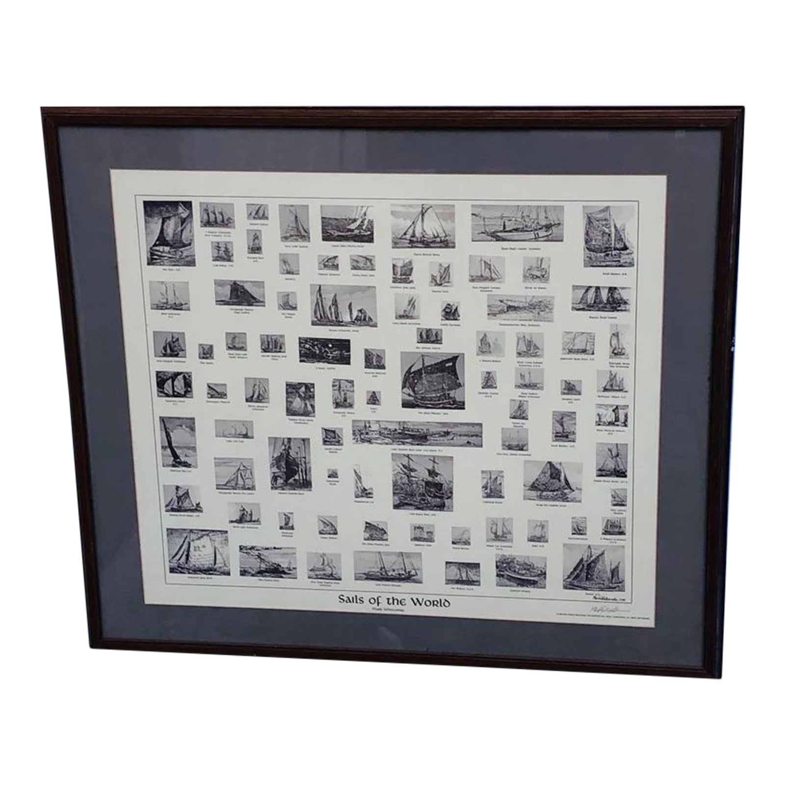Sails of the World by Mark Whitcombe, 1980s Signed Nautical Print ...